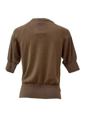 Simone Rocha Crew Neck Short-sleeved Sweater With Pearl Embellishments