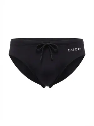 Gucci Logo Print Swim Briefs - Navy Blue