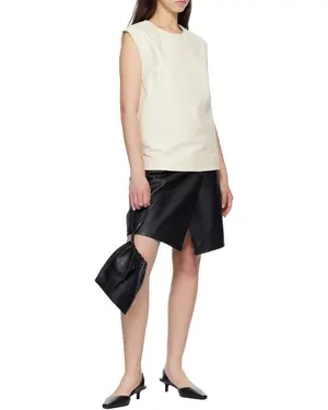 Loulou De Saison Asymmetrical Leather Wrap Skirt
