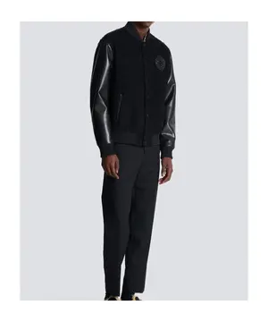 Balmain Press-stud Fastened Varsity Bomber Jacket