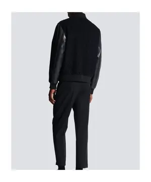 Balmain Press-stud Fastened Varsity Bomber Jacket