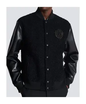 Balmain Press-stud Fastened Varsity Bomber Jacket