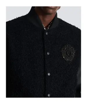 Balmain Press-stud Fastened Varsity Bomber Jacket