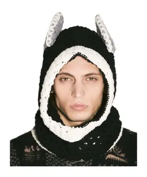 Marni Crochet Donkey Balaclava Hood - Black