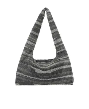 Kara Embellished Mesh Tote Bag - Black