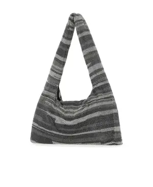 Kara Embellished Mesh Tote Bag - Black