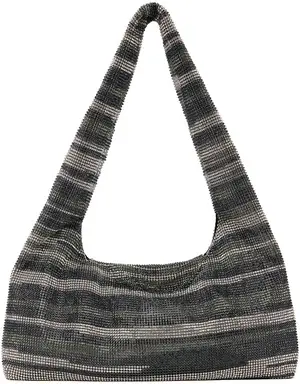Kara Embellished Mesh Tote Bag - Black