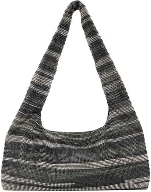Kara Embellished Mesh Tote Bag - Black