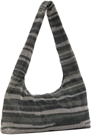 Kara Embellished Mesh Tote Bag - Black