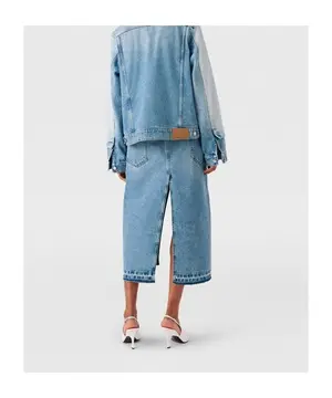 Stella McCartney Contrast Panel Denim Midi Skirt