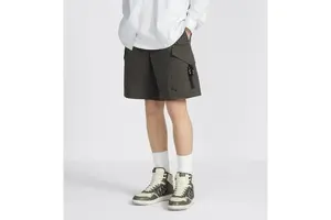 Dior Cargo Bermuda Shorts With Buckled Pockets - Black