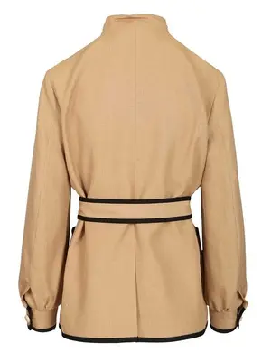 Valentino Garavani Belted Button-up Jacket With High Collar - No
