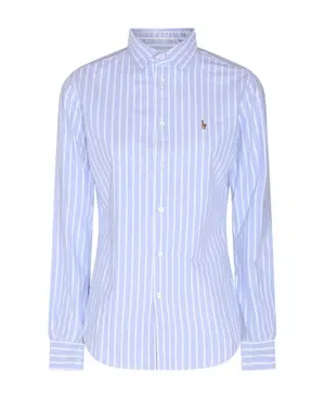 Polo Ralph Lauren Classic Fit Oxford Shirt With Vertical Stripes And Pony Logo - Blue