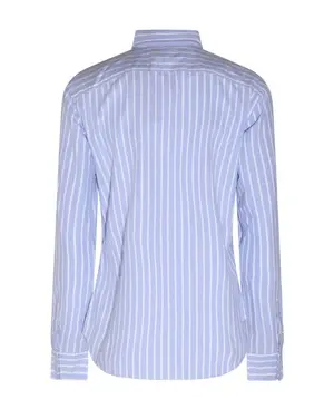 Polo Ralph Lauren Classic Fit Oxford Shirt With Vertical Stripes And Pony Logo - Blue