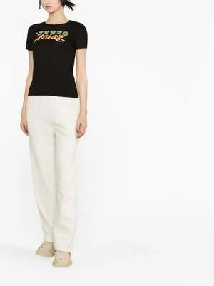 Kenzo Tiger Motif Embroidered Crewneck T-shirt