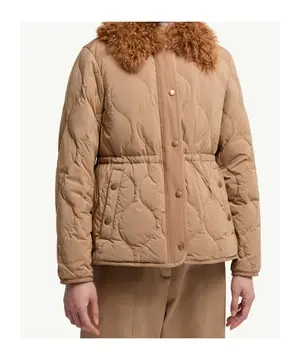 Moncler Quintin 3-in-1 Shearling-trimmed Short Quilted Jacket - Beige