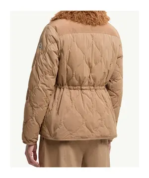 Moncler Quintin 3-in-1 Shearling-trimmed Short Quilted Jacket - Beige