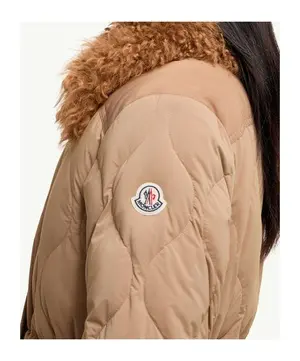 Moncler Quintin 3-in-1 Shearling-trimmed Short Quilted Jacket - Beige