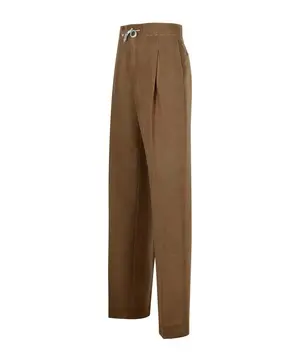 MAISON MARGIELA Drawstring Pleated Trousers - Brown