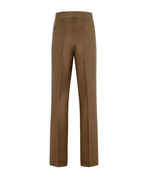 MAISON MARGIELA Drawstring Pleated Trousers - Brown
