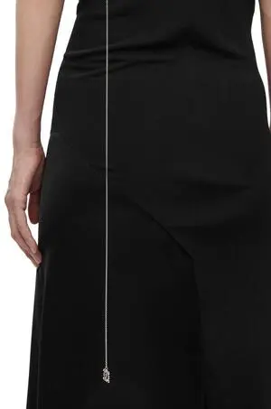 Loewe Asymmetrical Draped Dress In Satin And Crepe Jersey