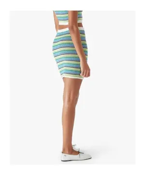 Casablanca Striped Knitted Mini Skirt With Logo Detail