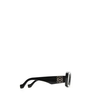 Loewe Square Frame Sunglasses With Gold Anagram Detail - Black