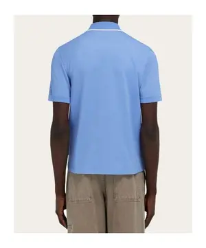 FERRAGAMO Logo Embroidered Half-zip Polo Shirt