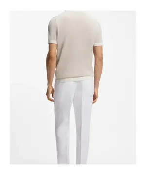 Hugo Boss Boss Textured Short-sleeve Knitted Sweater - Light Beige