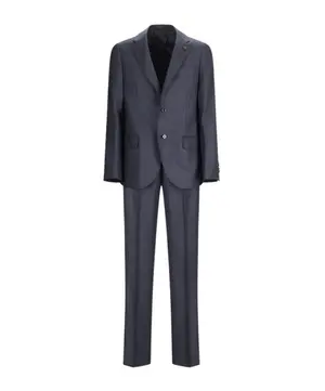 LARDINI Single-breasted Wool Suit - Black