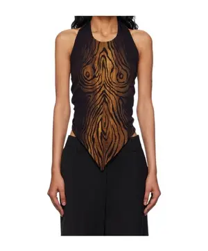 JEAN PAUL GAULTIER Graphic Print Halterneck Top