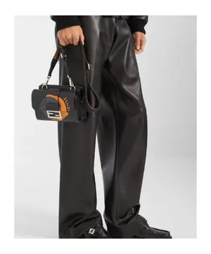 Fendi Leather Bag With Macro Dots Inlay