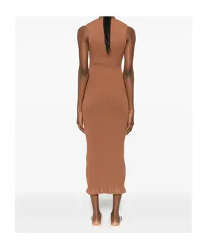 Elisabetta Franchi Logo-print Ribbed Midi Dress