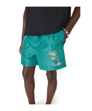 Casablanca Embroidered Palm Tree Swim Shorts