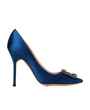 Manolo Blahnik Crystal Buckle Heeled Pumps