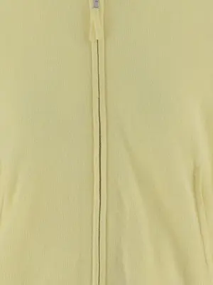 ALLUDE Hooded Zip-up Sweater With Ribbed Details - Nude