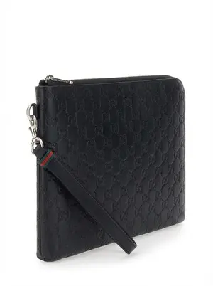 Gucci Gg Emblem Pouch - Black