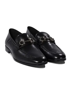 FERRAGAMO Gancini Loafers - Black