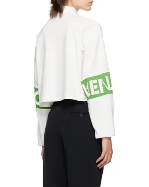 Kenzo Logo Print Cropped Polo Sweatshirt