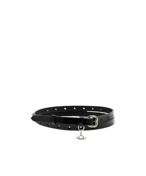 VIVIENNE WESTWOOD Alex Mini Charm Detailed Leather Belt - Black