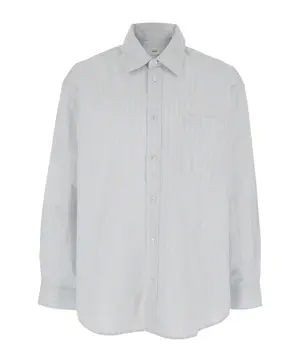 DUNST Oversized Striped Shirt - White