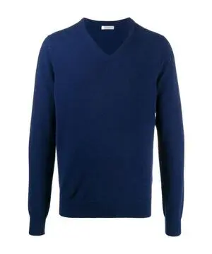 Malo Long-sleeved V-neck Pullover - Blue