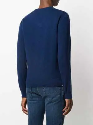 Malo Long-sleeved V-neck Pullover - Blue
