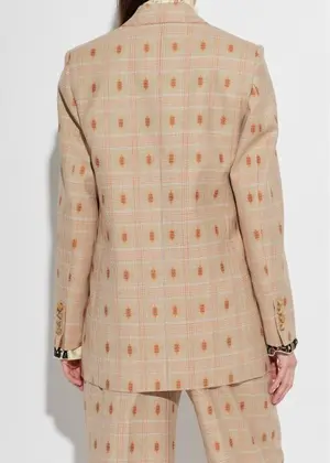 Etro Checked Double-breasted Blazer - Nude