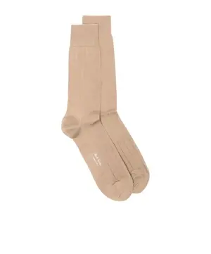 Paul Smith Ribbed Crew Socks - Nude