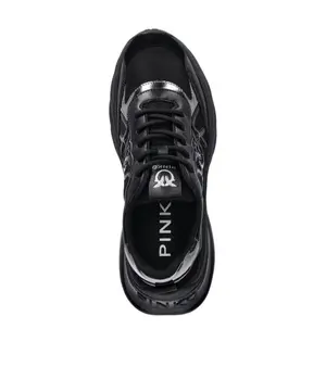 Pinko Logo Detailed Lace-up Sneakers - Black