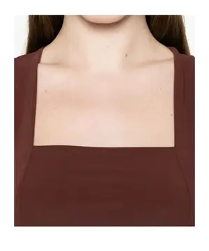 Patrizia Pepe Sleeveless Square Neck Midi Dress - Red