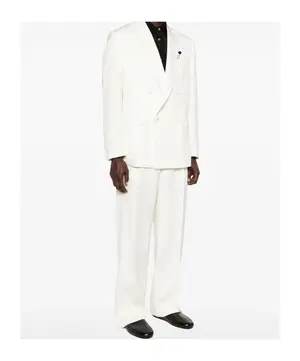 LARDINI Double-breasted Blazer - White