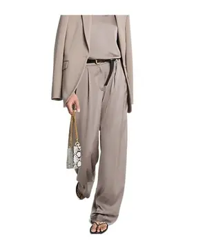 Michael Kors Pleated Wide-leg Trousers - Chestnut