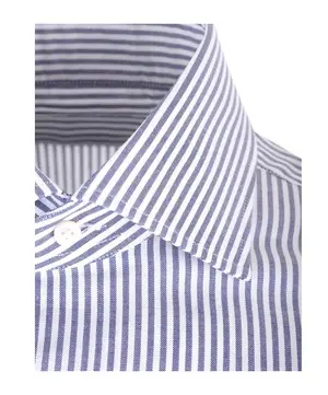 BARBA NAPOLI Pinstriped Long-sleeved Shirt - Blue/white